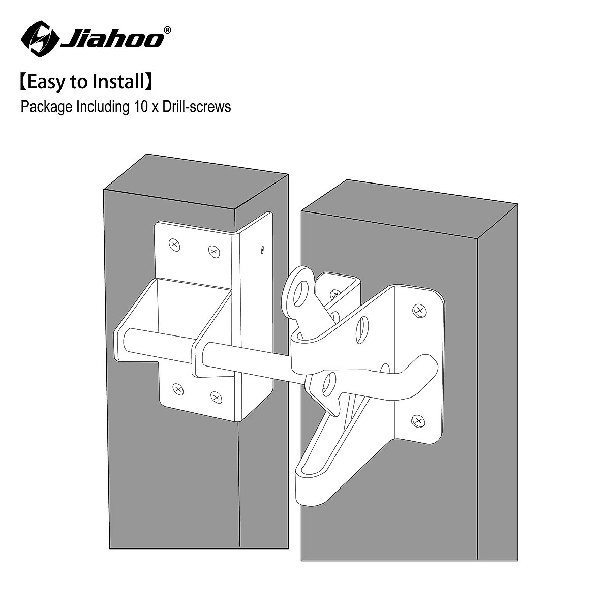 Heavy Duty Automatic Gate Latch for Wooden Fences,Self Locking Metal Gates for Vinyl Fence Outswinging Pool Gate Door Latches, Black