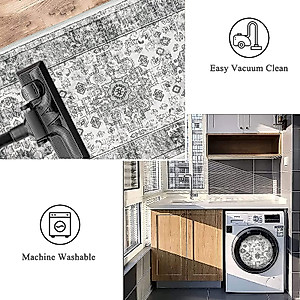 Pauwer Hallway Runner Rug 2'x6', Boho Washable Runner Rugs with Rubber Backing, Non Slip Carpet Runner for Hallways, Farmhouse Rug Runners for Kitchen Laundry Room Entryway Bathroom