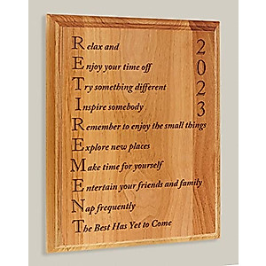 ThisWear Retirement Gifts Women Men Retirement 2023 Retired Poem Retirement Gift Ideas Coworker 7x9 Oak Wood Engraved Plaque Wood