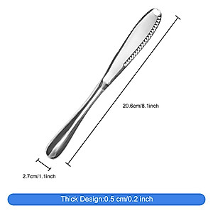 ALLOMN Butter Knife, Butter Knives, 3 in 1 Stainless Steel Butter Spreader, Spreader Slicer and Butter Curler Knife with Serrated Edge for Cutting and Spreading Butter Cheese Jam