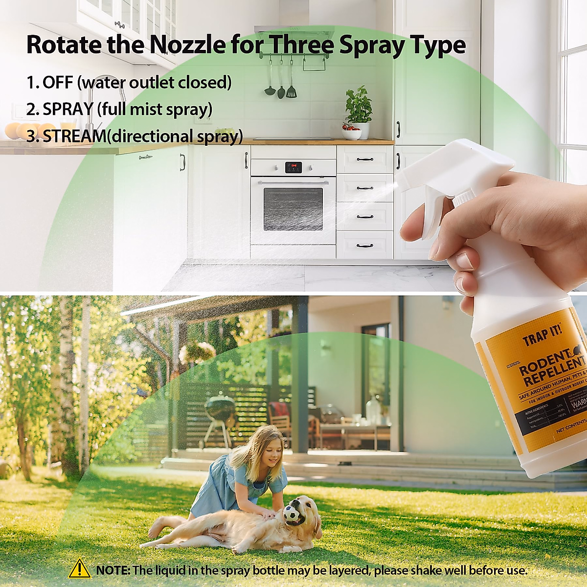 TRAP IT! Peppermint Oil Spray for Rodents, 16OZ Natural Mice Repellent Indoor to Repel Mice & Rats Pet Family Safe, Powerful Mouse Repellent for Car Engines RV Campers Trucks Boats Pest Control