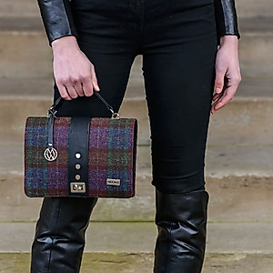 Mucros Weavers Vintage Plaid Fiona Handbag For Women, Purple