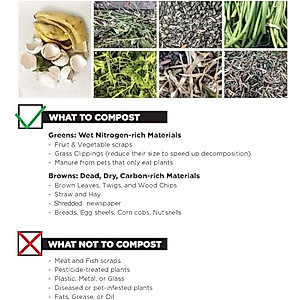 MaxWorks 50891 Compost Tumbler Bin Composter Dual Chamber 42 Gallon, Bundled with Gloves