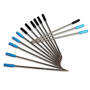 4.5” Replaceable Ballpoint Pen Refills, 30 Pack Smooth Writing Ballpoint Refills for Cross Style Pen (Black and Blue Ink Refills)