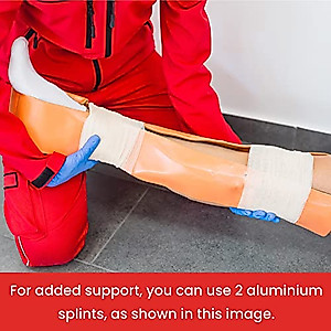 Ever Ready First Aid Padded Universal Aluminum Splint, 4.25” x 24”, Flat Folded, Waterproof - 3 Pack