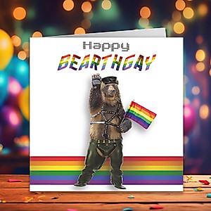 Cult Kitty - Happy Bearthgay - LGBTQ Birthday Card - Funny Gay Birthday Card - Lesbian Birthday Card, Gay Friend Birthday Card, Pride birthday card- Coming Out, LGBT Greeting Cards