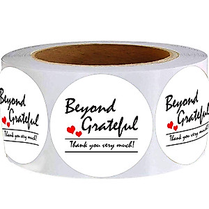 Beyond Grateful Thank You Sticker Label for Wedding,Bridal Shower,Baby Shower,Birthday,2 Inch 500 Pcs Per Pack…