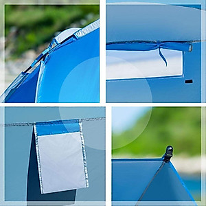 Extra Large Beach Cabana Tent Sun Shelter Sunshade Outdoor Portable UPF 50+, 94.5" L x 47.2" W x 55" H,Light Blue (Blue)