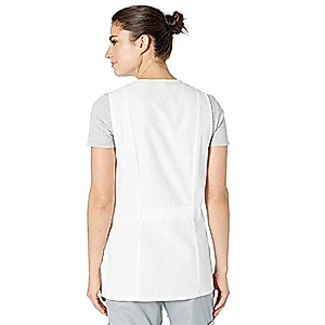 Cherokee Professionals Women Scrubs Vest Lace Trimmed Plus Size 2610, 3XL, White