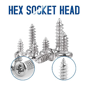 TONGCHAO Tchaosc 200pcs Pan Head Tapping Screws Set M2 M2.3 M2.6 Round Mini Screw Laptop Computer Screw Cross Wood Screw Set (Color : DH PA 200)