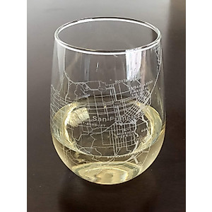 Stemless 17oz Wine Glass Urban City Map San Francisco California