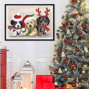 Christmas Diamond Painting Kits,Winter Diamond Art Kit for Adults,5D Paint with Diamond Full Drill for Parents-Children Interaction,Wall Décor