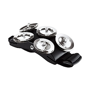 Meinl Percussion CFT5-BK Cajon Foot Tambourine with Steel Jingles, Black