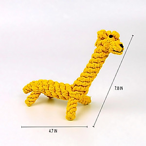 WFIST Dog Rope Toy Set for Small to Medium Aggressive Chewers, Set of 3 Includes Carrot, Corn and Giraffe, 100% Cotton Dental Cleaning Chew Toys