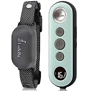 Lu&Ba Dog Shock Collar, Rechargeable Dog Training Collar with Remote 3000ft Waterproof E Collar with 3 Safe Mode Beep Vibration and 16 Shock Level for 10-110lb Small Medium Large Dogs
