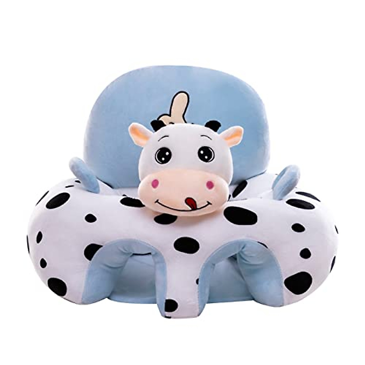 Baby Sitting Chair Cover Animal Shaped Kids Learning Sitting Chair Cover Support Sofa Infant Plush Seats Baby Sofa Seat Cover for Toddlers - Without Filled Cotton (D)