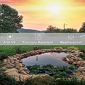 UYGALAXY 7X10 Feet Pond Liner Pond Skins - 20 Mil LDPE - Black Small Outdoor Pond Liner for Fish koi Ponds Streams,Fountains,Garden Backyard Waterfall