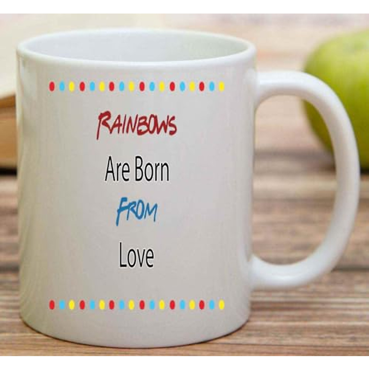 Rainbow Colorful Gift for Weddings & Anniversaries - Show Your Love Navy Multicolor Unisex Sweat, 11 Oz White Ceramic Coffee Mug