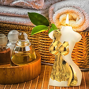 Aesthetic Candle Shaped Bubble Cube Candle Soy Wax Scented Candle Handmade Scented Decorative Candles with Gold Foil for Bedroom Bathroom Wedding Decor (White, Aesthetic)