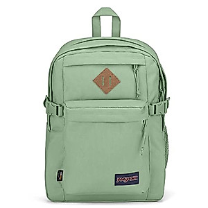 JanSport Main Campus FX Backpack - Travel, or Work Bookbag w 15-Inch Laptop Pack with Leather Trims, Loden Frost