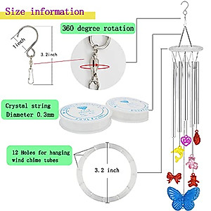 SAIDIC 100PCS Wind Chime Parts Wind Chime Tubes Wind Chime DIY Supplies DIY Wind Chime Kit Windchime Kits Glass Beads Acrylic Wind Chime Pendant for Adults Kids Arts and Crafts