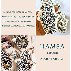 MADE BY LUCKY Jewelry Dish Trinket Dish Ring Dish Ceramic Hamsa Evil Eye Hand of Fatima Holder Key Ashtary Trinket Plate Bowl Small Boho Home Decorative Cute Decor Jewelry Tray Dish Gift Mom Brithday