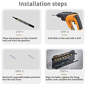 Wall Mount Holder for Dyson Airwrap Styler, for Dyson Supersonic Hair Dryer, Organizer Stand Storage Rack for Curling Iron Wand Barrels Brushes Diffuser Nozzles for Home Bedroom Bathroom