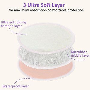 Beieverluck 48 Pack Reusable Nursing Breast Pads with Wash Bag Breastfeeding Nipple Pads for Maternity Washable Breast Pads for Breastfeeding