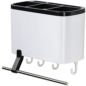 ceramic Utensil Caddy Multifunctional Kitchen Storage Rack Wall-Mounted Hollow Drain Chopstick Holder Rag Rack Pen Holder chopstick holder