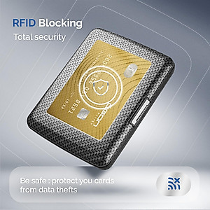 ÖGON -DESIGNS- Aluminum wallet, Large capacity with metal lock, RFID Protection against fraud and demagnetization, Smart Case OSLO Large model