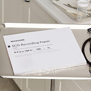 ECG Paper Depot ECG Recording Paper, Red Grid Thermal Paper, 8 1/2 in x 138 ft, 150 Count, Compatible with GE Case 12,15,16,8000, MAC 6,8,12,15,1200, 5000 (1 Pack)