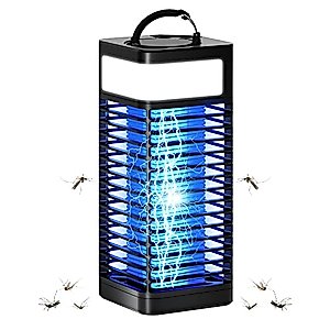 Bug Zapper, Bug Zapper Indoor, Outdoor, Mosquito Zapper, Mosquito Trap, Fly Zapper, Cordless Killer for Home Garden and Patio Use （Black）