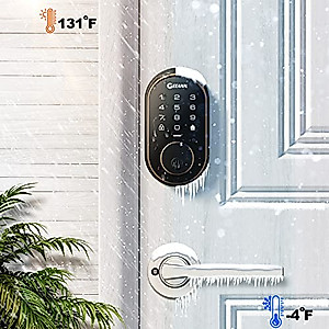 Keyless Entry Door Lock - GEEANN Smart Keypad Deadbolt Lock, Electronic Door Locks with Keypads, Touchscreen Auto Lock, Anti-Peeking Password and Backlit Design Oil Rubbed Bronze