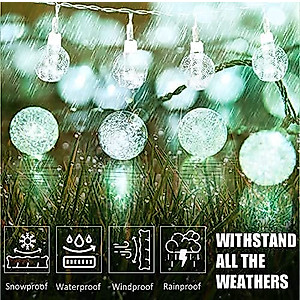 Globe String Lights Fairy Lights 33ft 80 LED String Lights for Bedroom 8 Modes USB with Remote Waterproof Indoor Outdoor Table Decor Hanging Lights Home Patio Garden Wedding Party Decor,Cool White