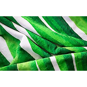 Giant Serene Palm Leaf Blanket - Large Leaf Shaped Blanket 90''x76'' Soft Plush Plant Shaped Throw Blanket Palm Leaf Blanket Shape Design Decorative for Couch Sofa Or Bed, White, Green