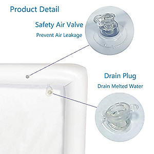 ALLADINBOX 4 Pack Inflatable Serving Bar, Ice Serving Buffet Salad Cooler Food Fruit Drink Containers with Drain Plug, Floating Tray Beverage BBQ Picnic Pool Party Supplies Inflatable Cooler, White