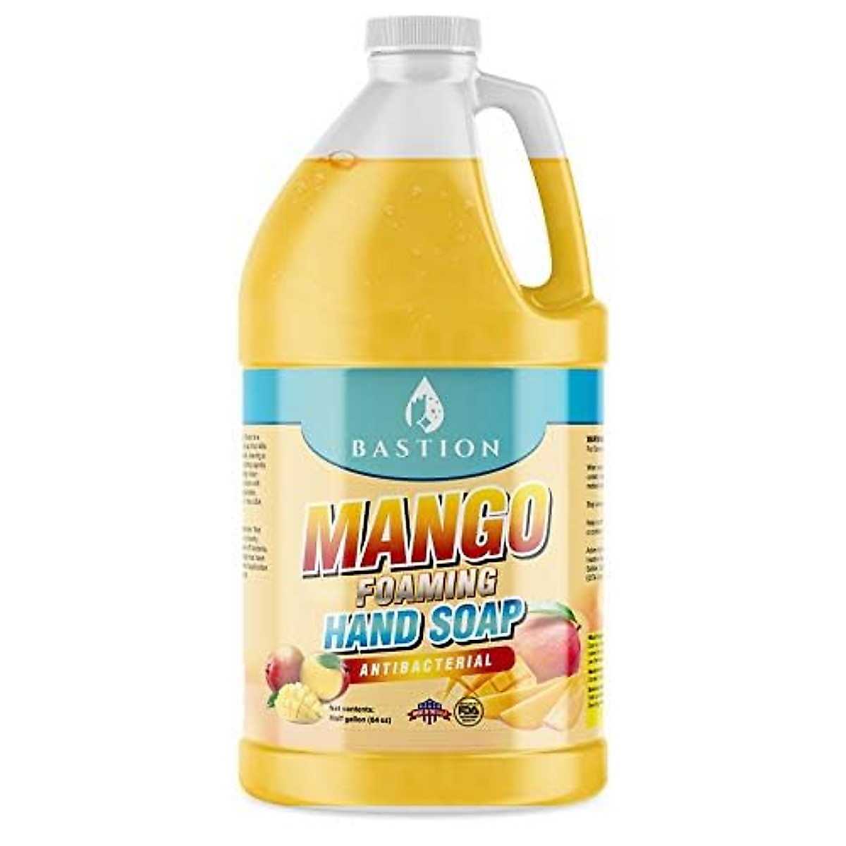 Antibacterial Hand Soap - Mango Foaming Hand Wash - 1/2 Gallon (64 oz.) Bulk. Refill Jug. Mango Scented. Non-toxic. Made in the USA.