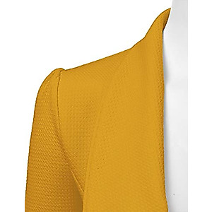 DOUBLJU Classic Draped Open Front Blazer Jacket for Women with Plus Size