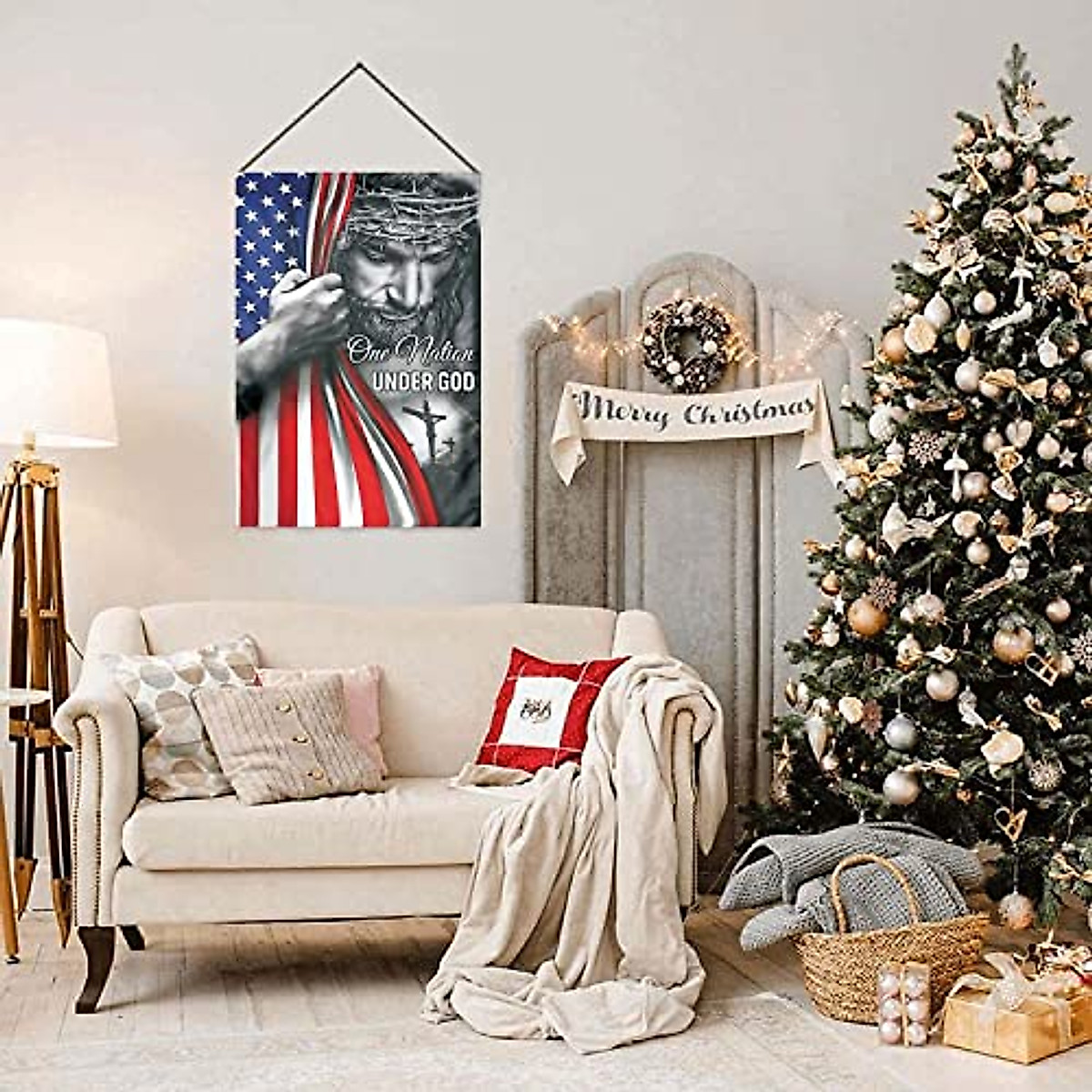 One Nation Under God Garden Flag - Christian - Jesus - USA Double Side Garden Flags House Yard Decor 12x18in