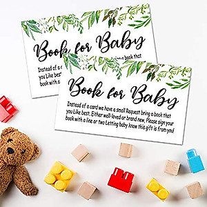 Giftideaworkshop Baby Shower Book Request, 100 Count Greenery Invitation, Baby Shower Games, Party Supplies