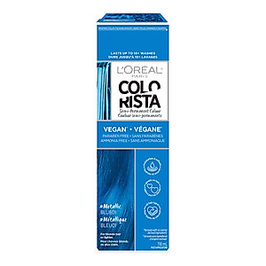 L’Oréal Paris Colorista Metallic Semi Permanent Hair Color for Bleached or Blonde Hair, Color Depositing Hair Mask Formula, Metallic Blue