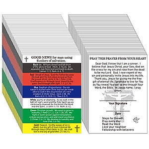 Zhanmai 400 Pcs Bulk Plan of Salvation Cards Gospel Tracts Pocket Holy Postcards Prayer Cards Christian Inspirational Bible Verses Wallet Planner Bookmark for Men Women Teens Ministering Tool