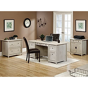 Sauder Edge Water Executive Desk, L: 65.12" x W: 29.53" x H: 29.37", Chalked Chestnut finish