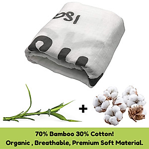 KEMINA BLANKETS Organic Baby Swaddle Blanket for Baby Boy Girl, Newborn Nursery Blankets, Silky Muslin Receiving Blanket, Baptism Gifts for Boys and Girls Baby Shower,47x47,Isaiah 49:16