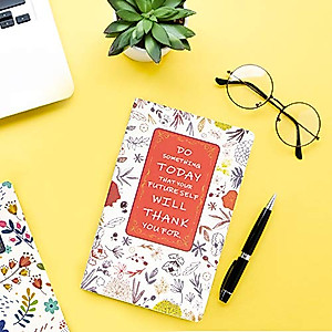 6 Packs Sewn-binding Pocket Notebook 96 Pages (Lined, 48 Sheets), 5"x 8" Sturdy 22LB/80GSM Heavy Weight Paper, Small Memo Notepad with Inspirational Motivational Quotes Writing Pad, Softcover Journal