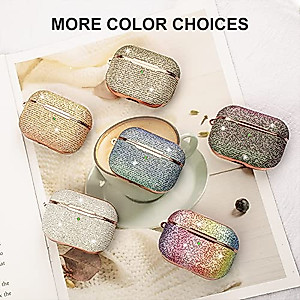 WETAL Girls Bling Case for Apple Airpods Pro Case Cover, Stylish Glitter Protective Case Skin with Keychain Compatible with Airpod Pro, Multicolor