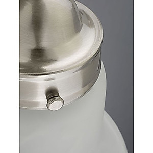 Progress Lighting P4391-09 5-Light Chandelier with Etched Alabaster Glass Shades and Center Column, Brushed Nickel