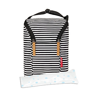 Skip Hop Baby Bottle Bag, Grab & Go, Black/White Stripe