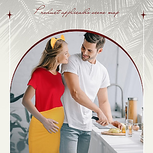 Geyoga 2 Pcs Halloween Bear Costume Kit Red and Yellow Maternity Dress Animal Ear Costume Headband Ear Hair Hoop for Cosplay (Large)