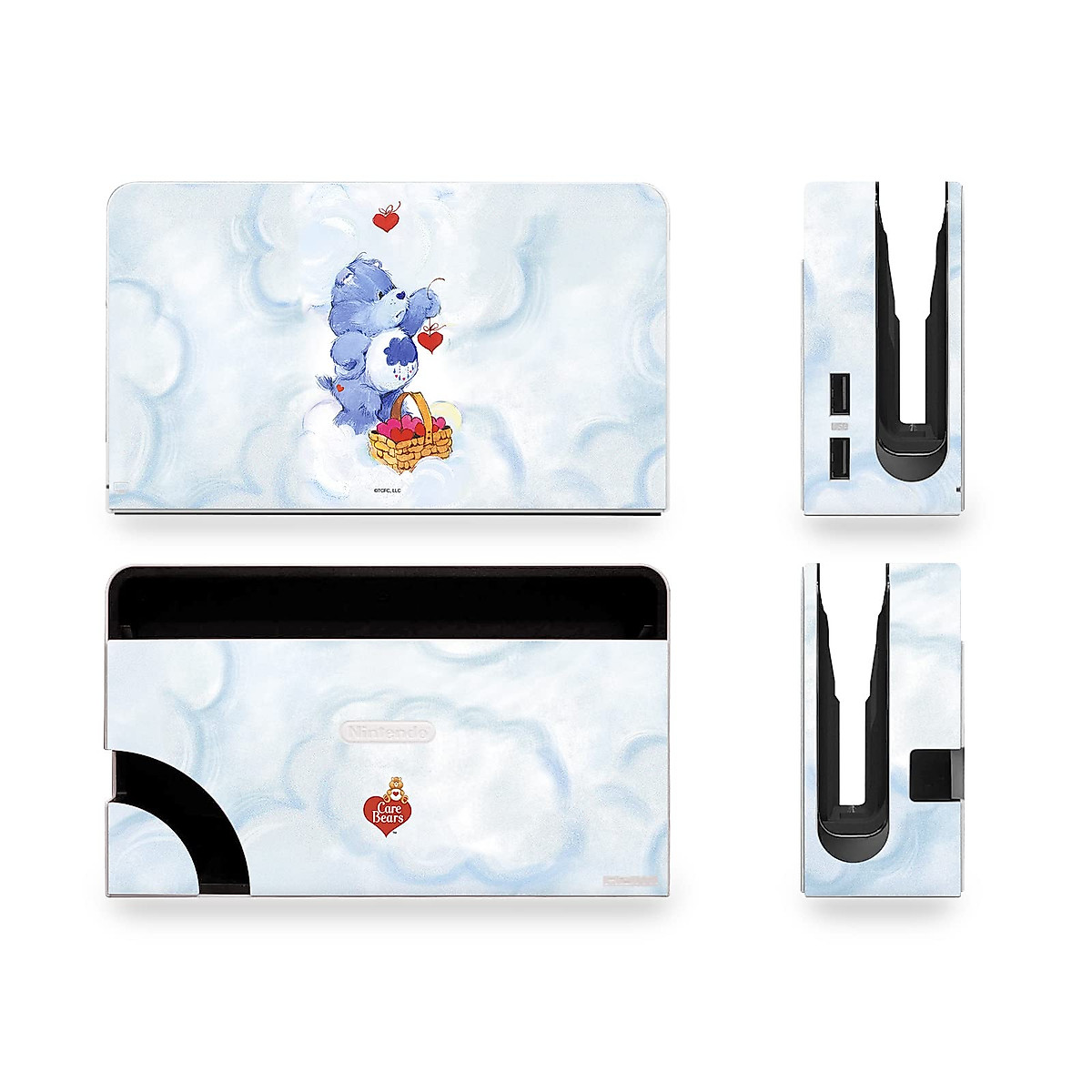 Head Case Designs Officially Licensed Care Bears Grumpy Classic Vinyl Sticker Gaming Skin Decal Cover Compatible With Nintendo Switch OLED Bundle